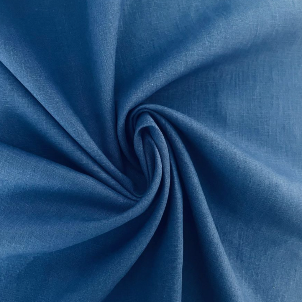 Sapphire Blue Sustainable Lightweight 100% Linen Fabric – The Cloth Cutter