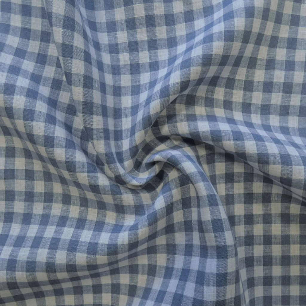 Summerfield Gingham Lady McElroy Sustainable Lightweight 100% Linen Fa ...